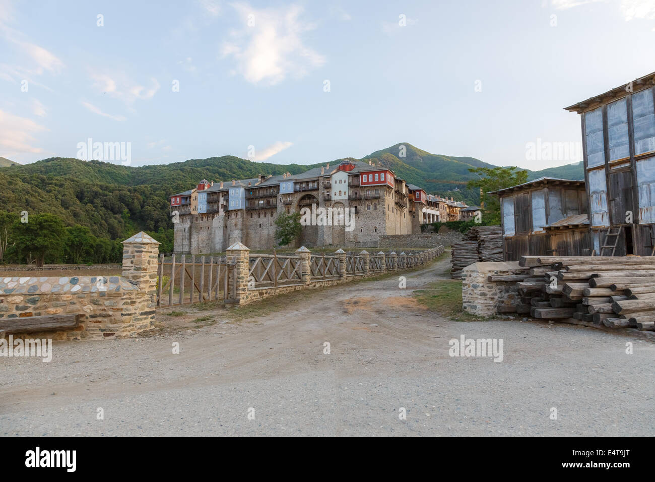 Iviron medieval monastery on Holy Mount Athos Stock Photo - Alamy