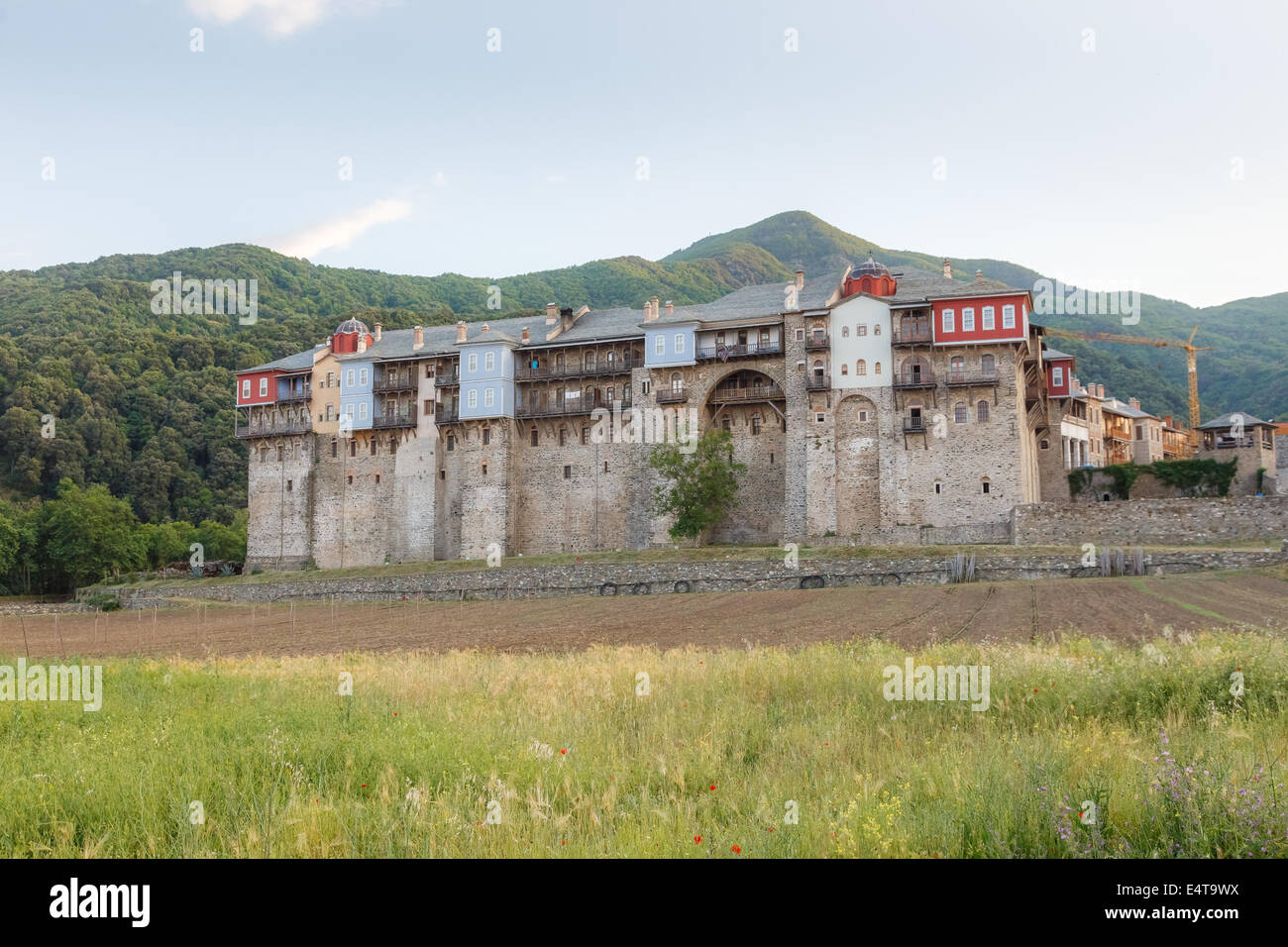 Iviron medieval monastery on Holy Mount Athos Stock Photo - Alamy