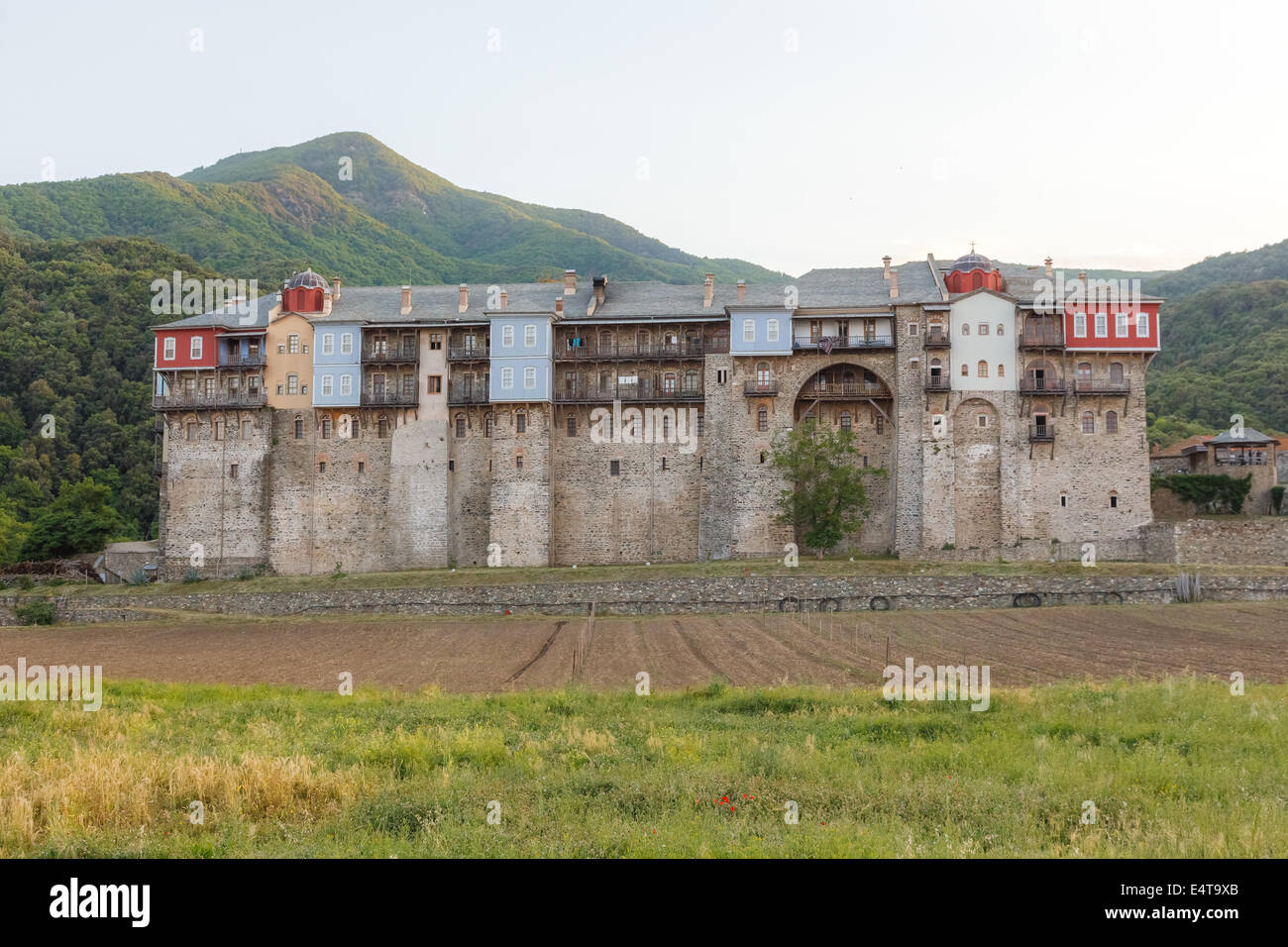 Iviron medieval monastery on Holy Mount Athos Stock Photo - Alamy