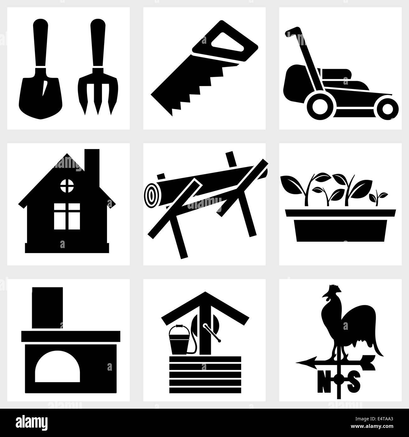 Garden icon Black and White Stock Photos & Images - Alamy