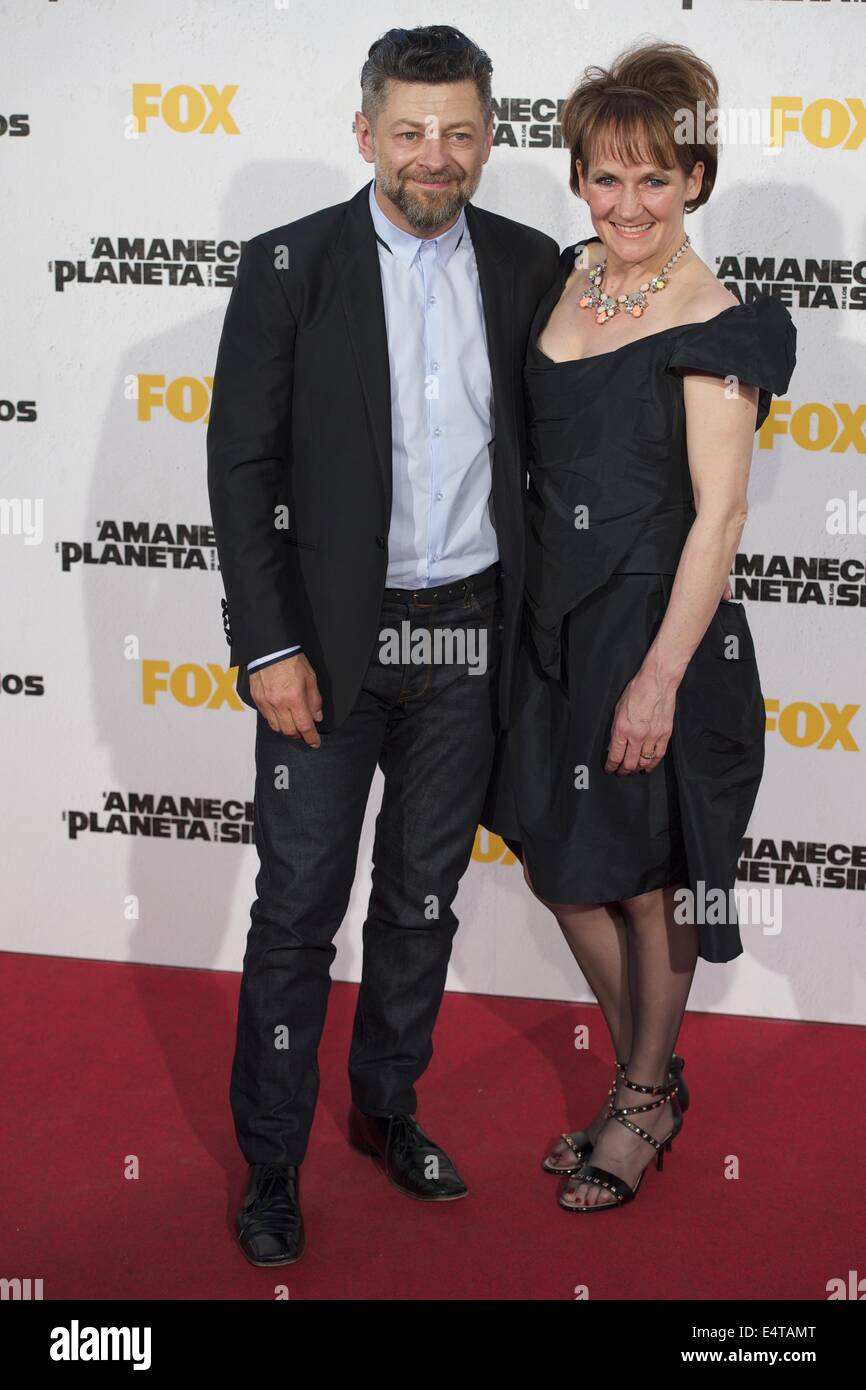 Madrid, Spain. 16th July, 2014. Actor Andy Serkis, wife Lorraine ...