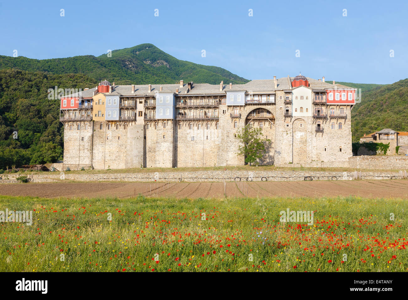 Iviron medieval monastery on Holy Mount Athos Stock Photo - Alamy