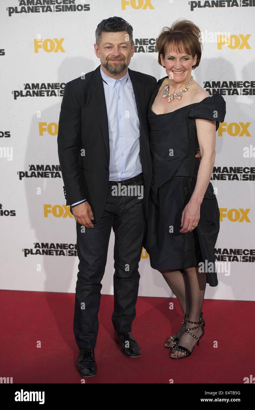 Madrid, Spain. 16th July, 2014. Actor Andy Serkis, wife Lorraine ...