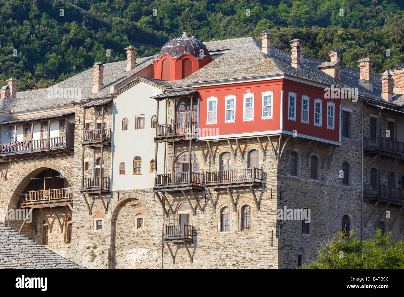 Iviron medieval monastery on Holy Mount Athos Stock Photo - Alamy