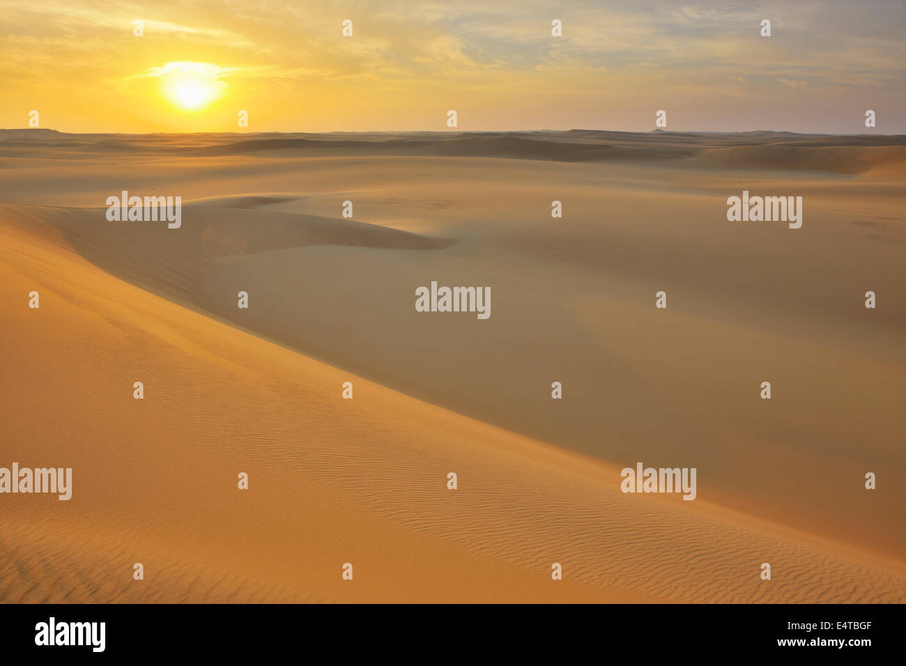 Desert Landscape at Sunrise, Matruh Governorate, Libyan Desert, Sahara ...
