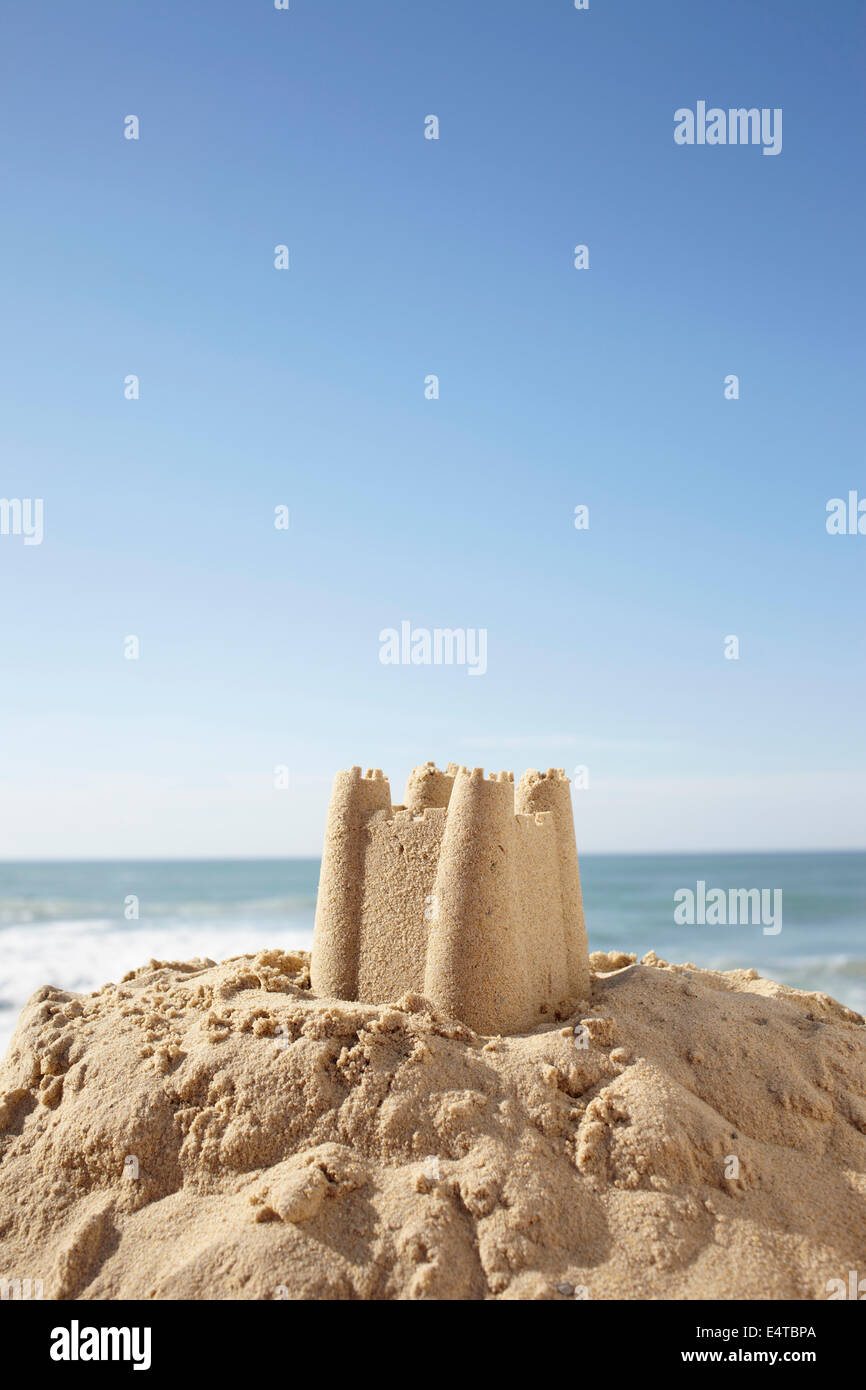 Sand Castle at Beach, Biarritz, Pyrenees-Atlantiques, France Stock ...