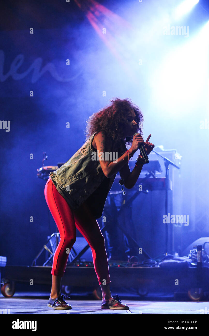 Lörrach, Germany. 16th July, 2014. Brazilian-born singer Flavia Coelho ...