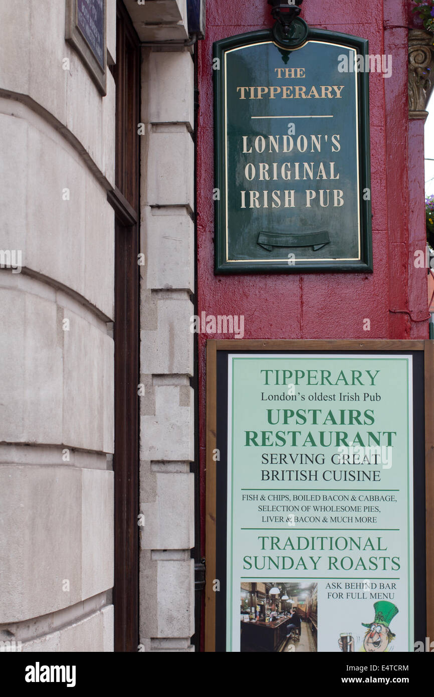 The Tipperary Irish Pub on Fleet Street London Stock Photo - Alamy
