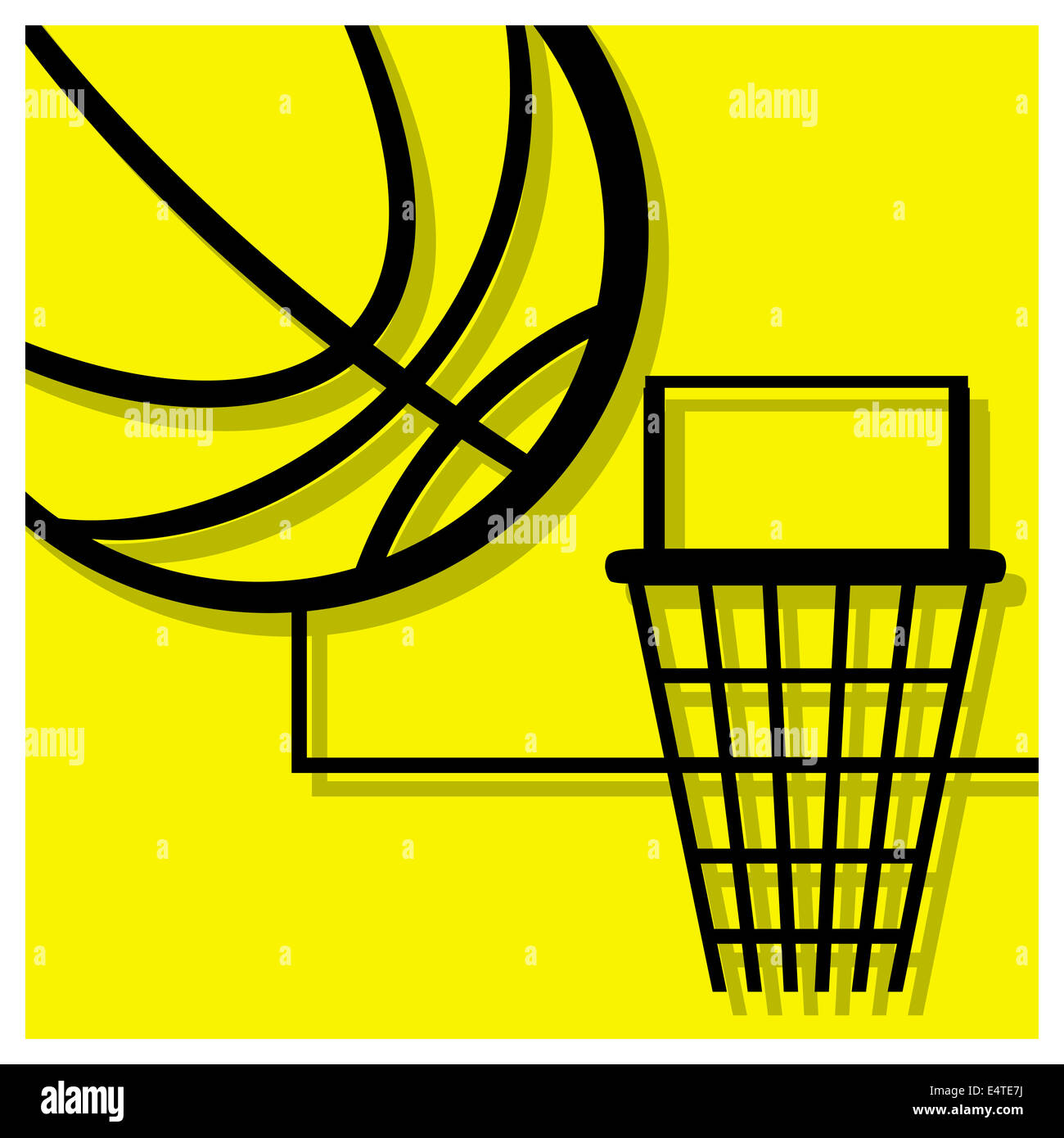 basketball pictogram yellow Stock Photo - Alamy