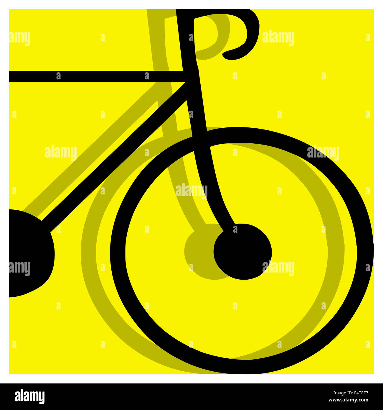 Yellow bicycle symbol Cut Out Stock Images & Pictures - Alamy