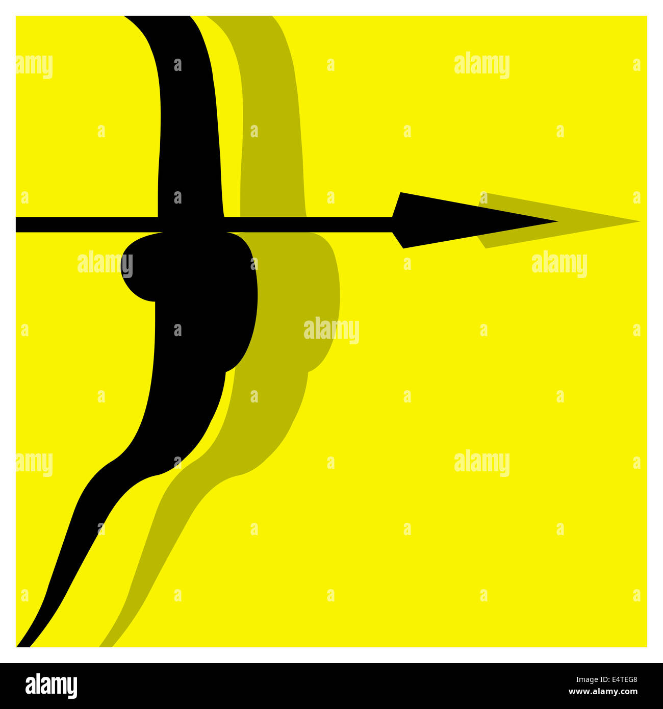 archery pictogram yellow Stock Photo - Alamy