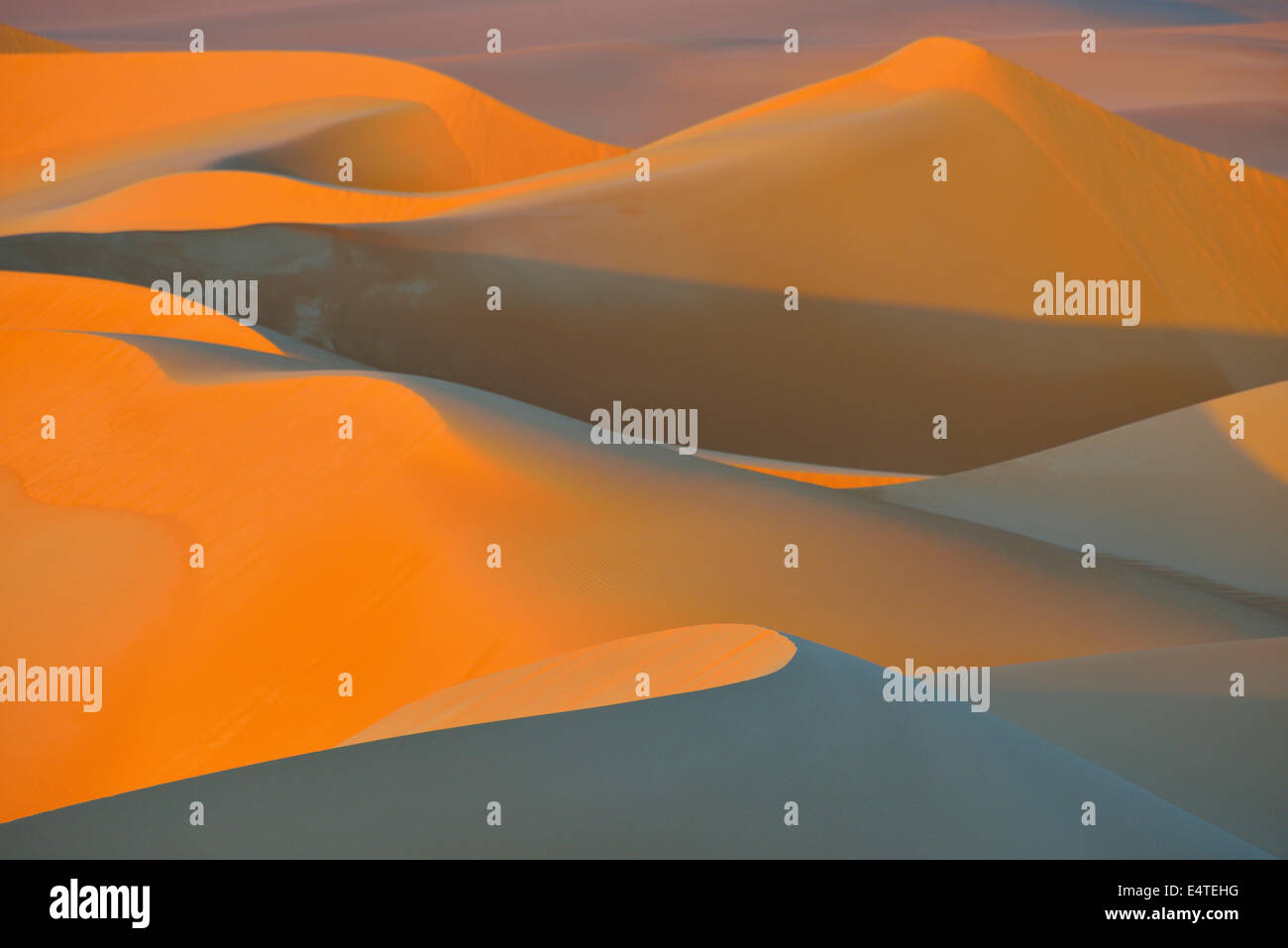 Scenic overview of Sand Dunes at Sunset, Matruh, Great Sand Sea, Libyan ...