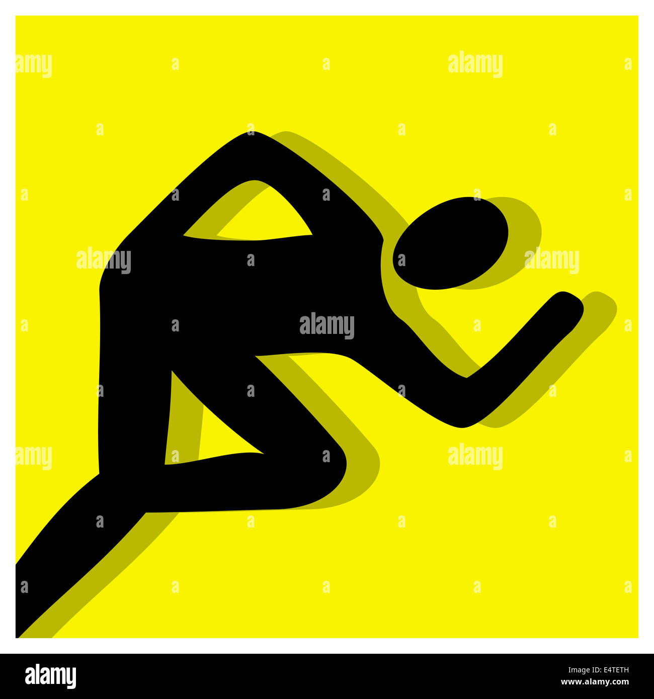 sprint events pictogram yellow Stock Photo - Alamy