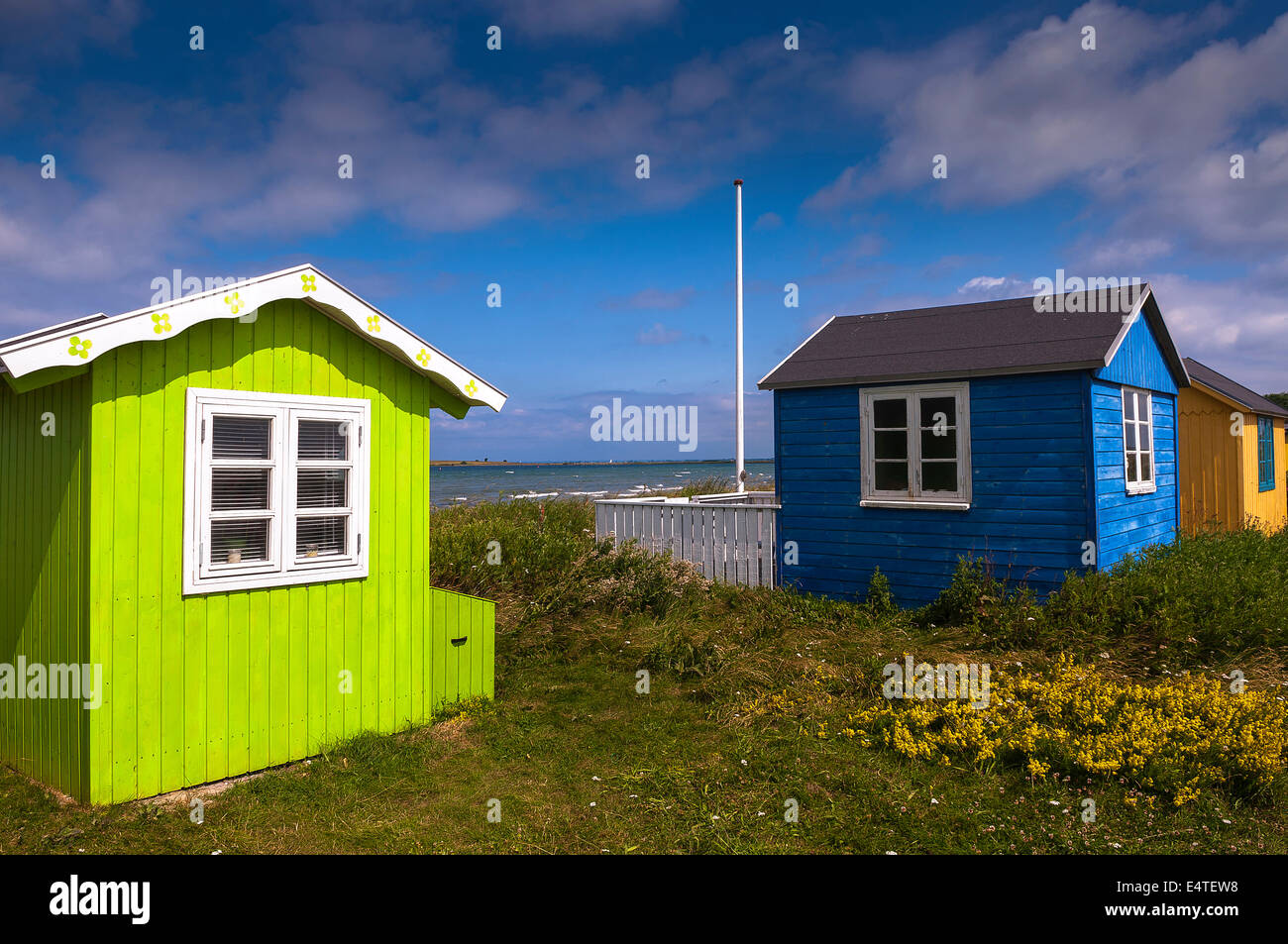 Beach Huts, Aeroskobing, Aero Island, Jutland Peninsula, Region ...