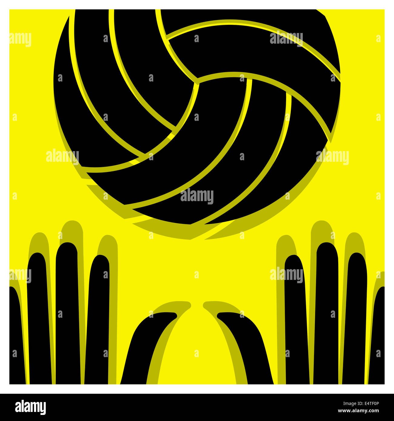 volleyball pictogram yellow Stock Photo - Alamy