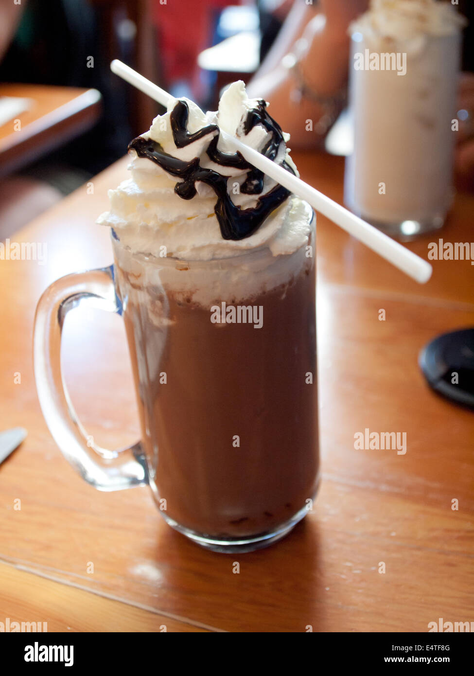 A cold chocolate milk with whipped cream from The Blue Fox Cafe in ...
