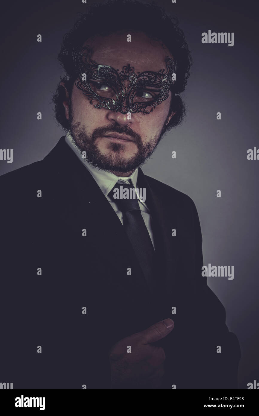 CEO, Portrait of elegant businessman, mysterious venetian mask Stock ...