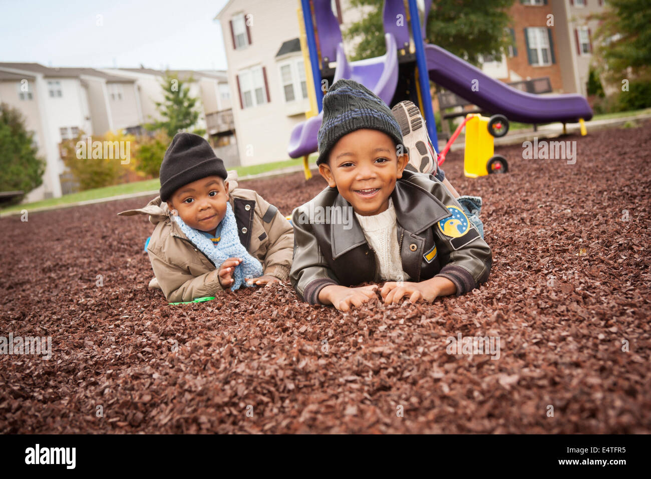 Portrait of Brothers at Playground, Maryland, USA Stock Photo - Alamy