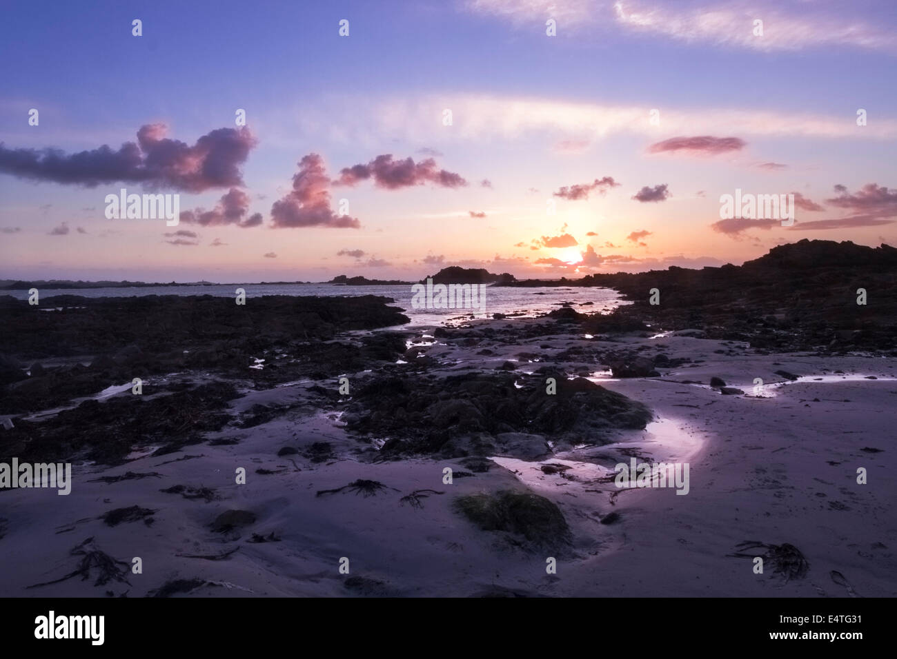 Sunset on guernsey english channel islands UK Stock Photo - Alamy
