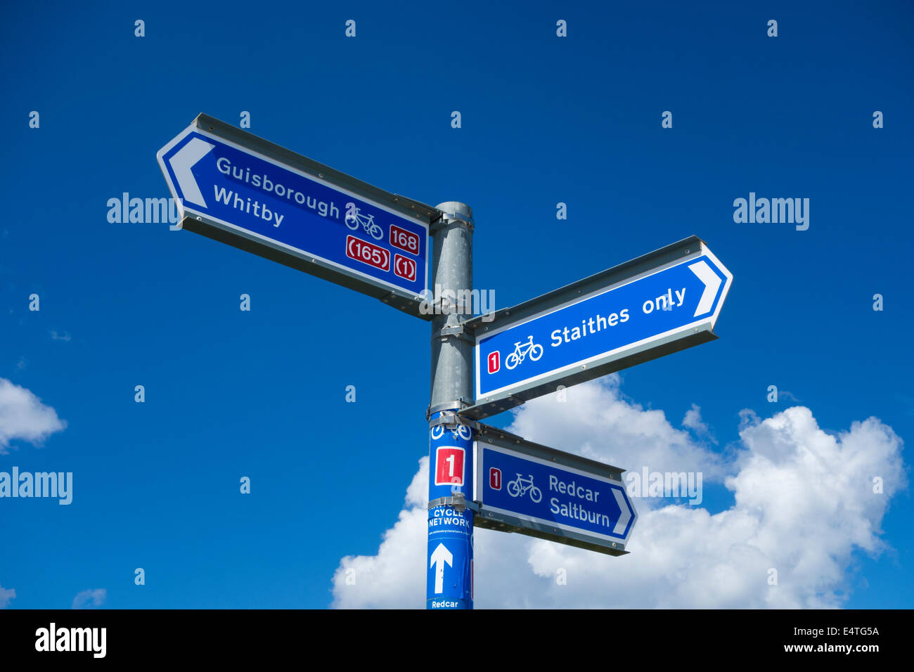 National Cycle Network signpost in North Yorkshire, England. UK Stock ...