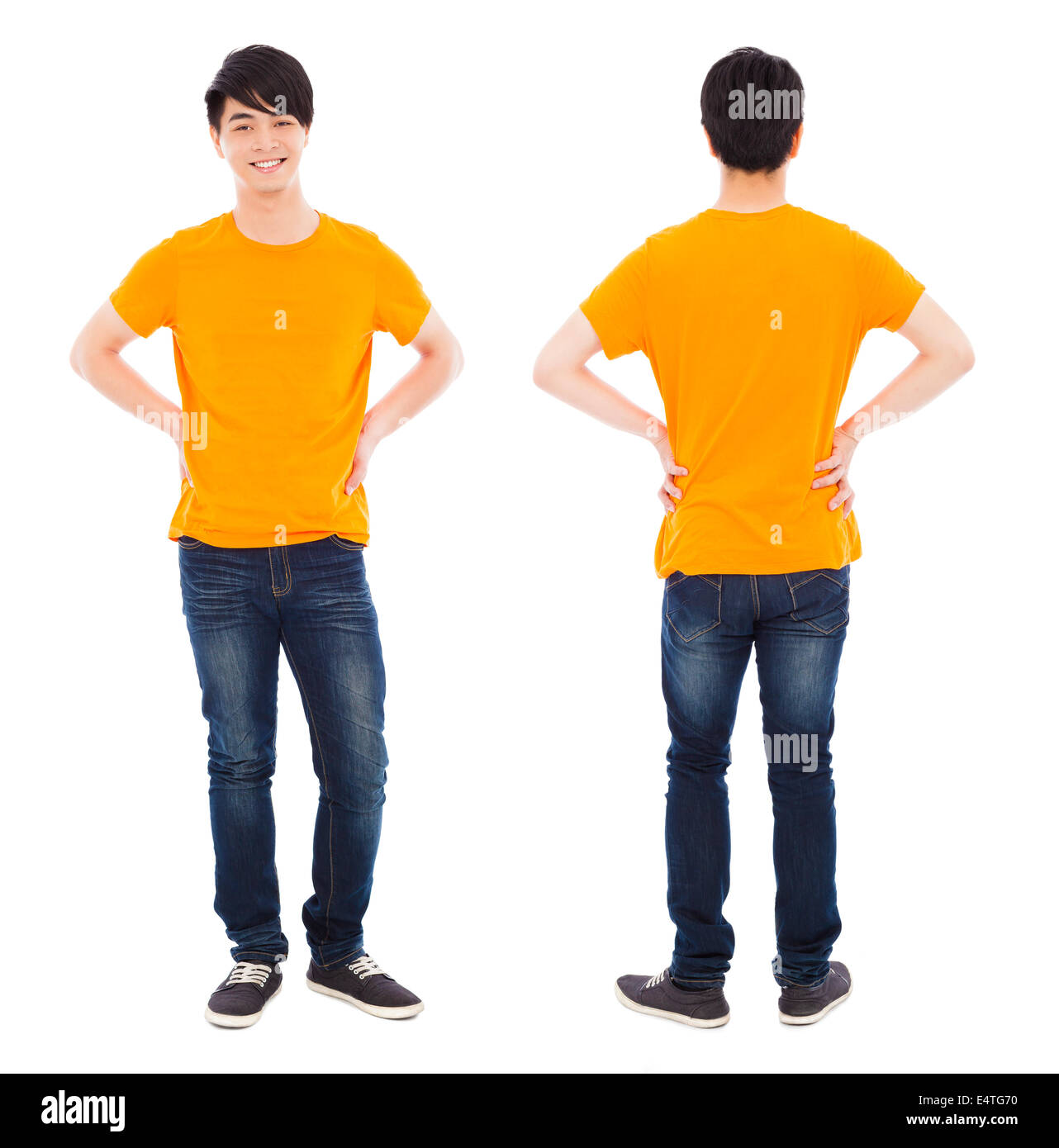 portrait of young man standing ,front and back Stock Photo - Alamy