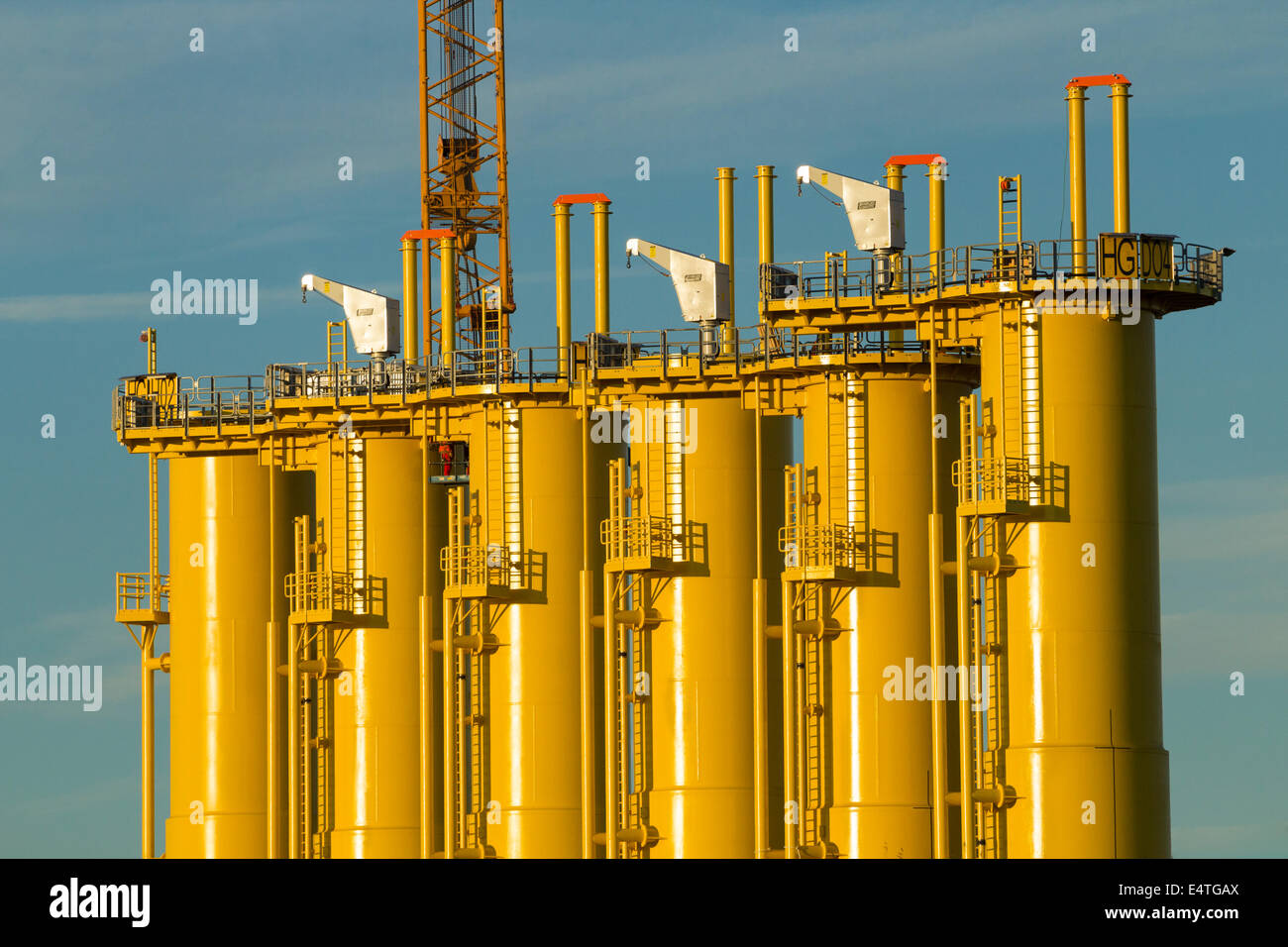 Offshore wind turbine foundations being built at TAG Energy Solutions ...