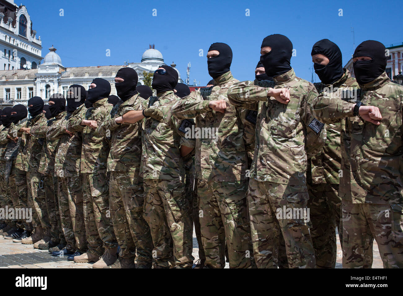 Soldiers take an oath of allegiance to the people of Ukraine before ...