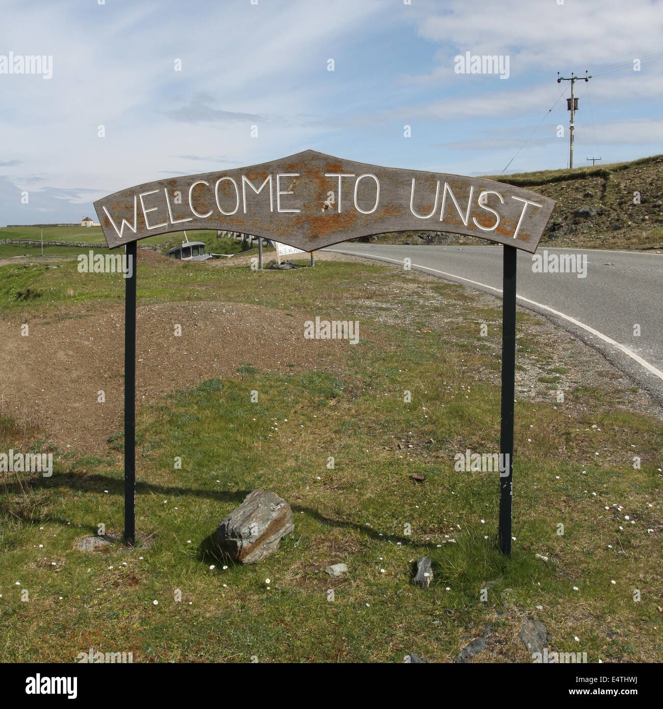 Welcome to unst sign hi-res stock photography and images - Alamy