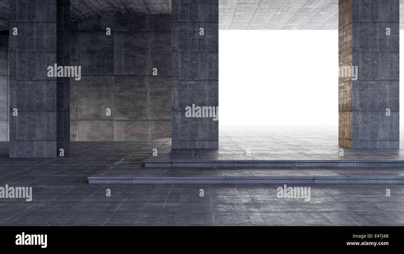 blank interior, concrete column Stock Photo - Alamy