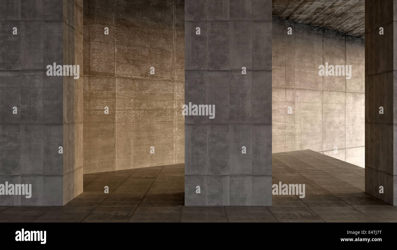 blank interior, concrete column Stock Photo - Alamy