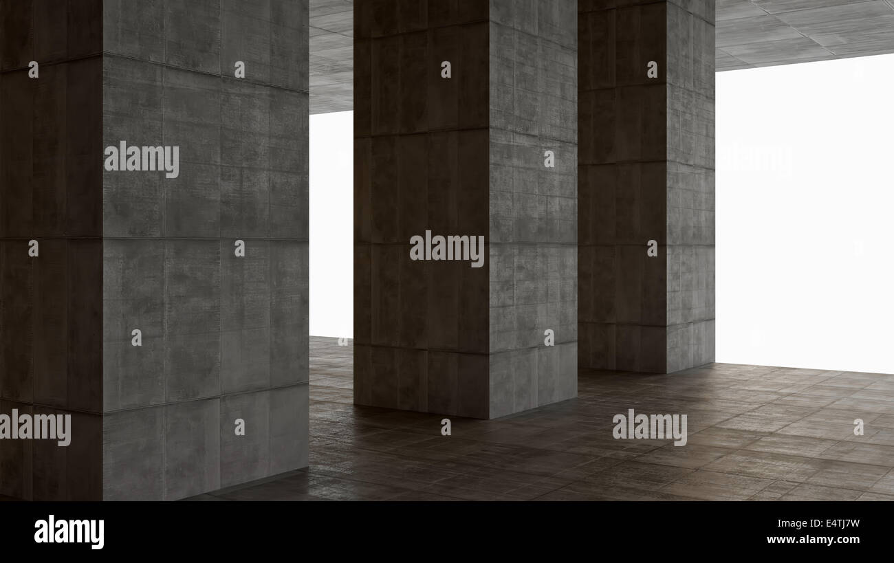 blank interior, concrete column Stock Photo - Alamy