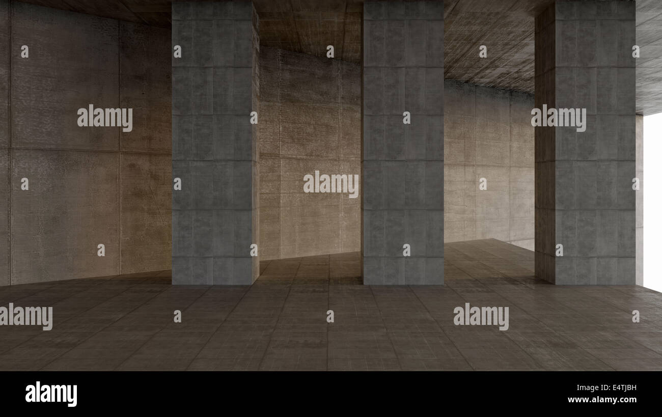 blank interior, concrete column Stock Photo - Alamy