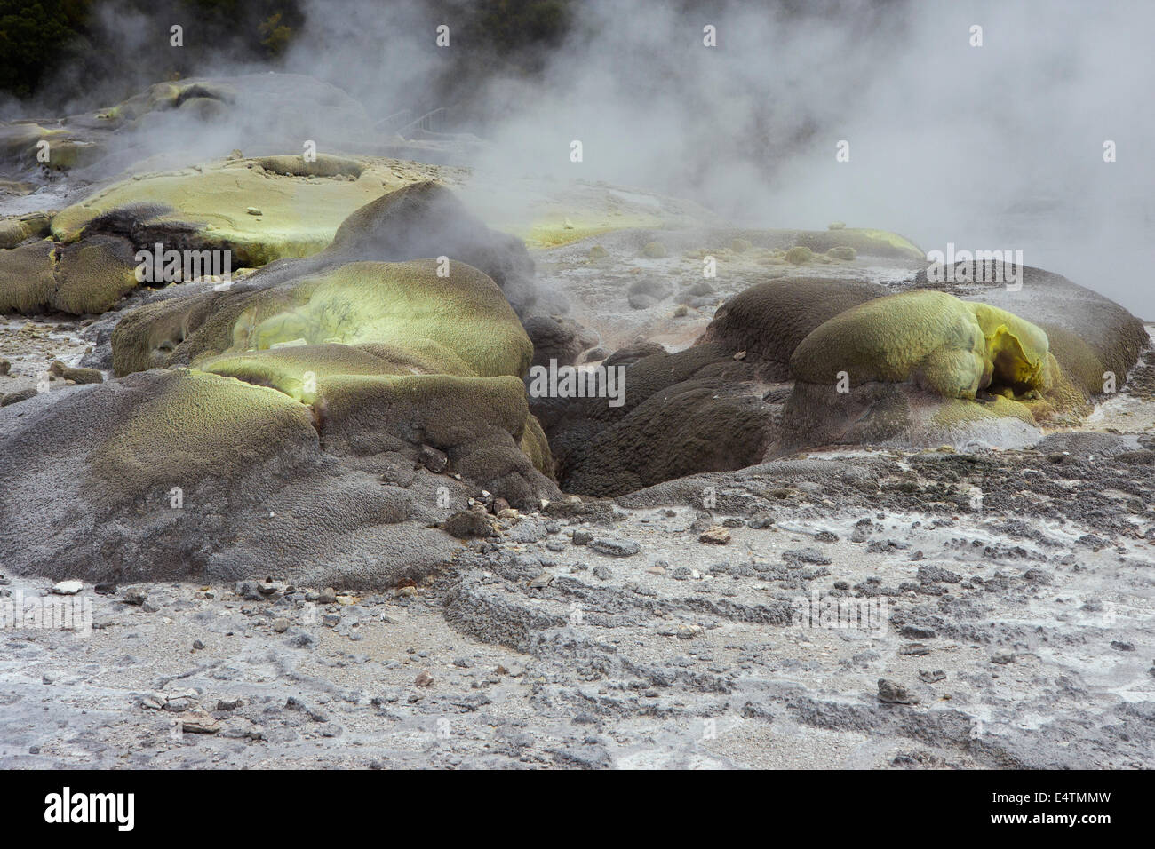 Steam and sulphur deposits Stock Photo - Alamy