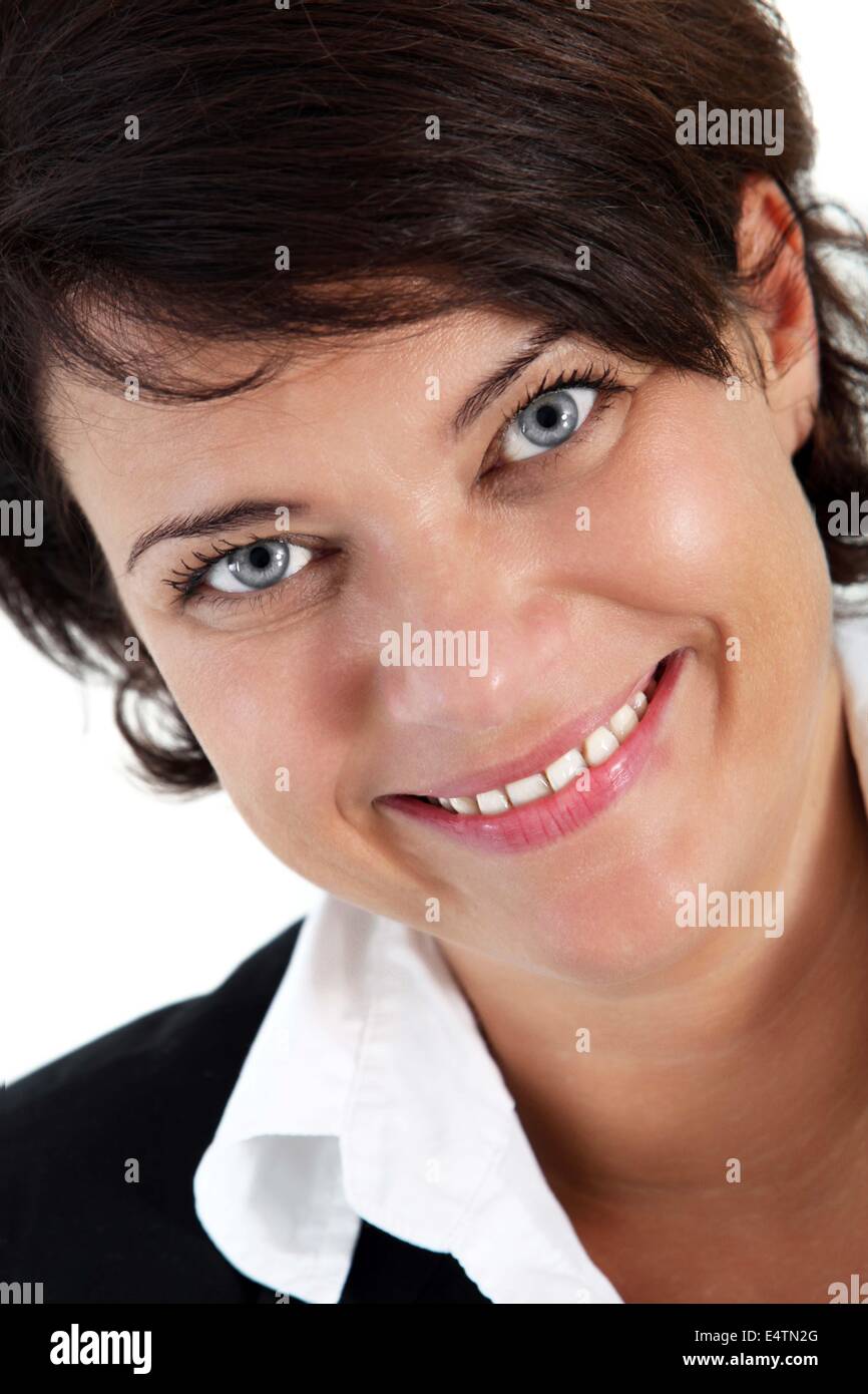 Smiling woman's face Stock Photo - Alamy