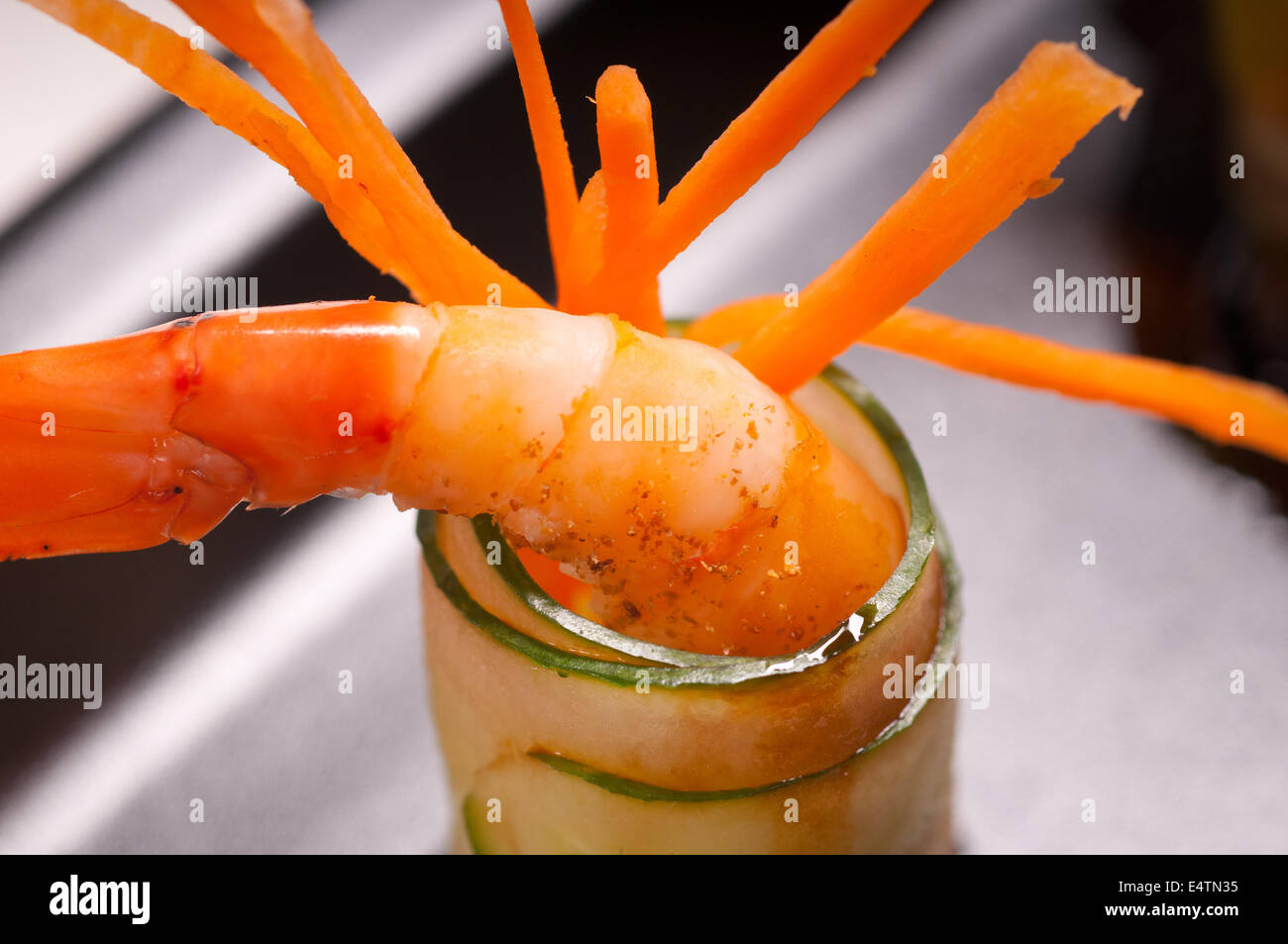 colorful prawn shrimps appetizer snack Stock Photo - Alamy
