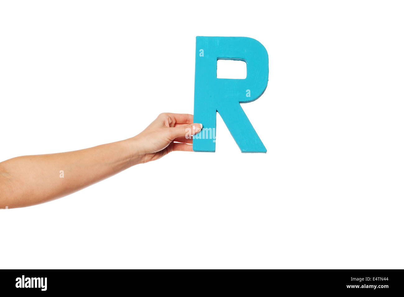hand holding up the letter R from the left Stock Photo - Alamy