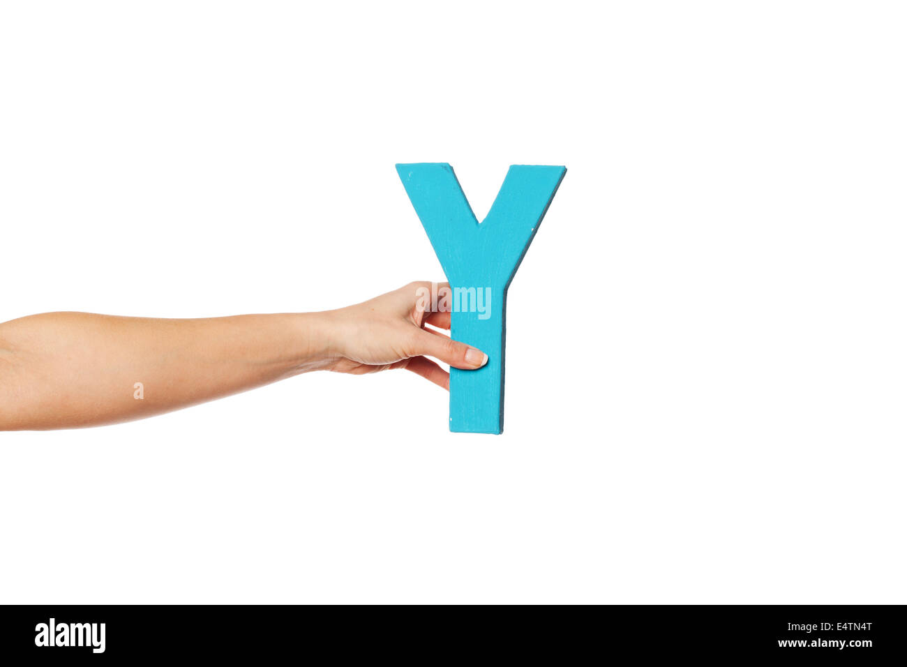 hand holding up the letter Y from the left Stock Photo - Alamy