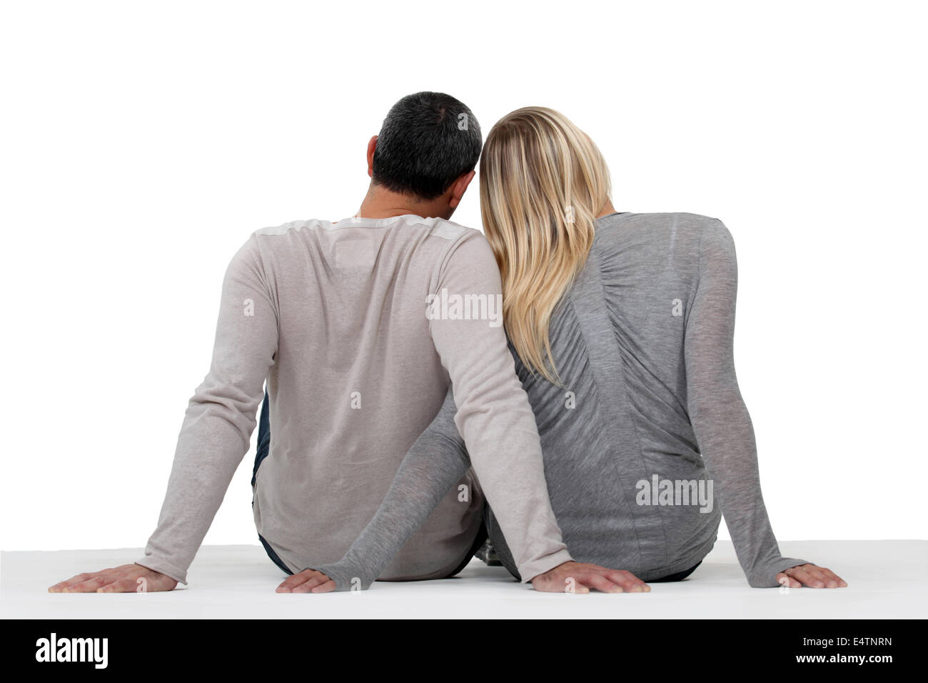 Couple silhouette back to back hi-res stock photography and images - Alamy