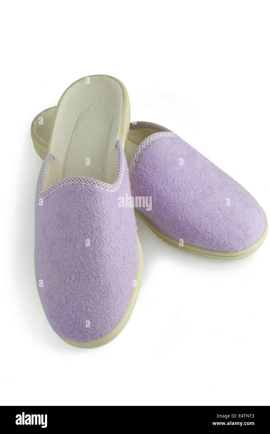 Fluffy slippers on feet Cut Out Stock Images & Pictures - Alamy