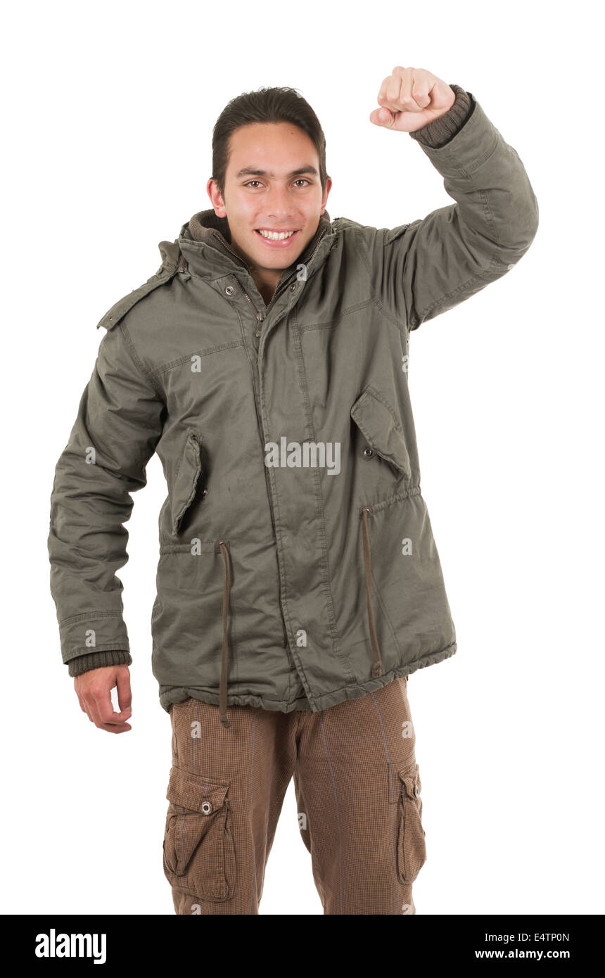 Man wearing outdoor clothing Cut Out Stock Images & Pictures - Alamy