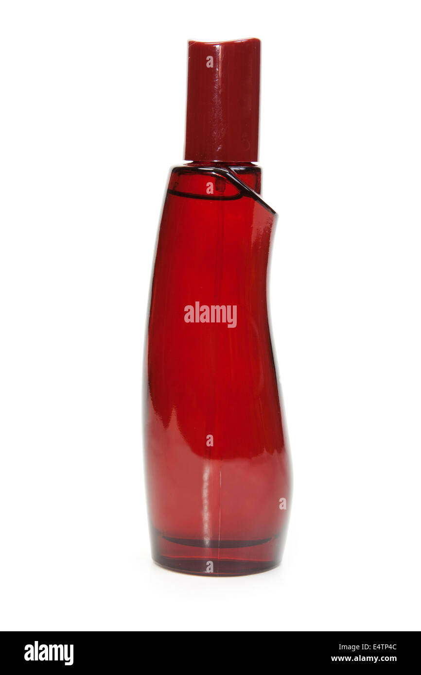 Red perfume bottle Stock Photo - Alamy