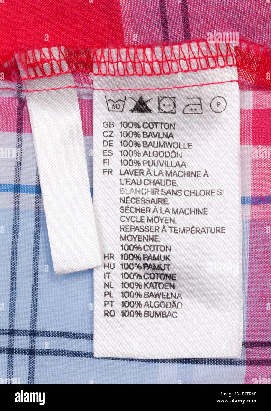 Clothing washing instructions label macro hi-res stock photography and ...