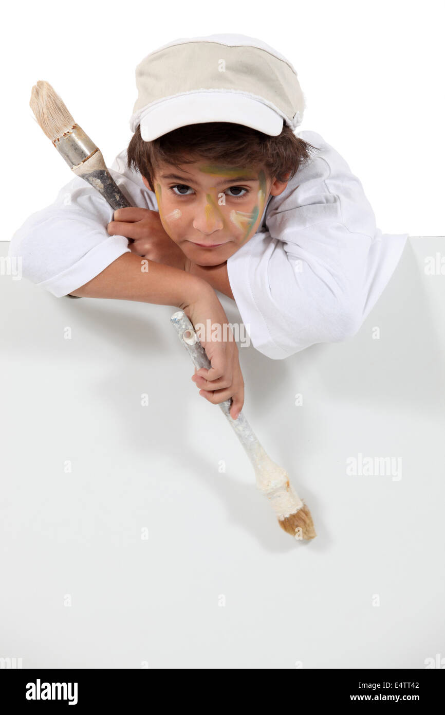 Child hold painting hi-res stock photography and images - Alamy