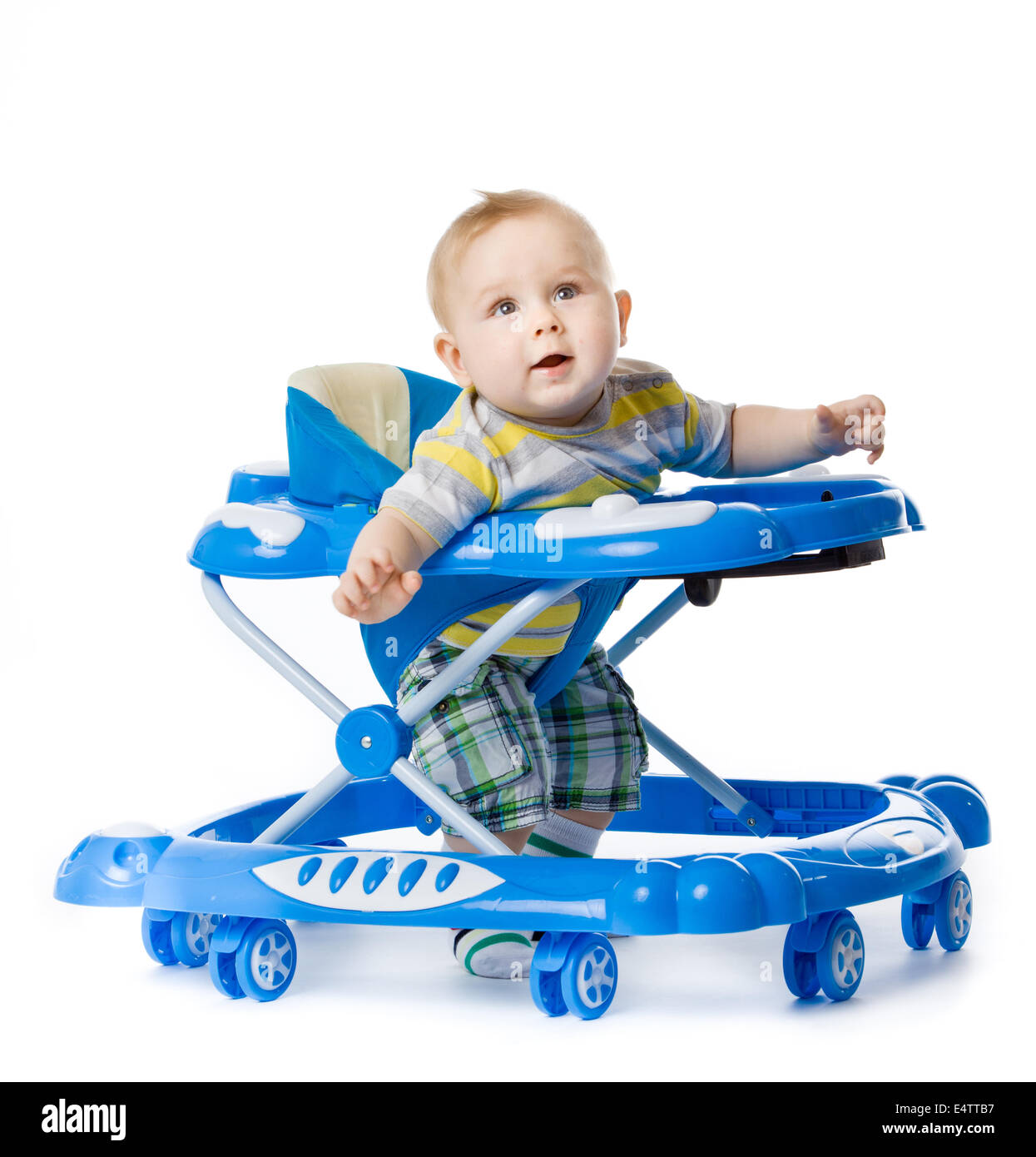 little baby in the baby walker Stock Photo - Alamy