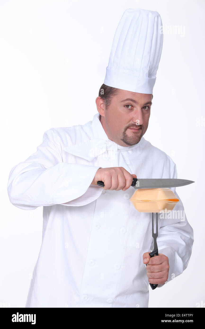 Cook hating junk food Stock Photo - Alamy