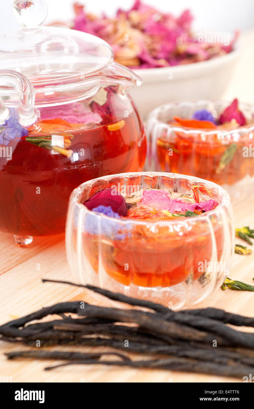 Herbal natural floral tea infusion with dry flower Stock Photo - Alamy