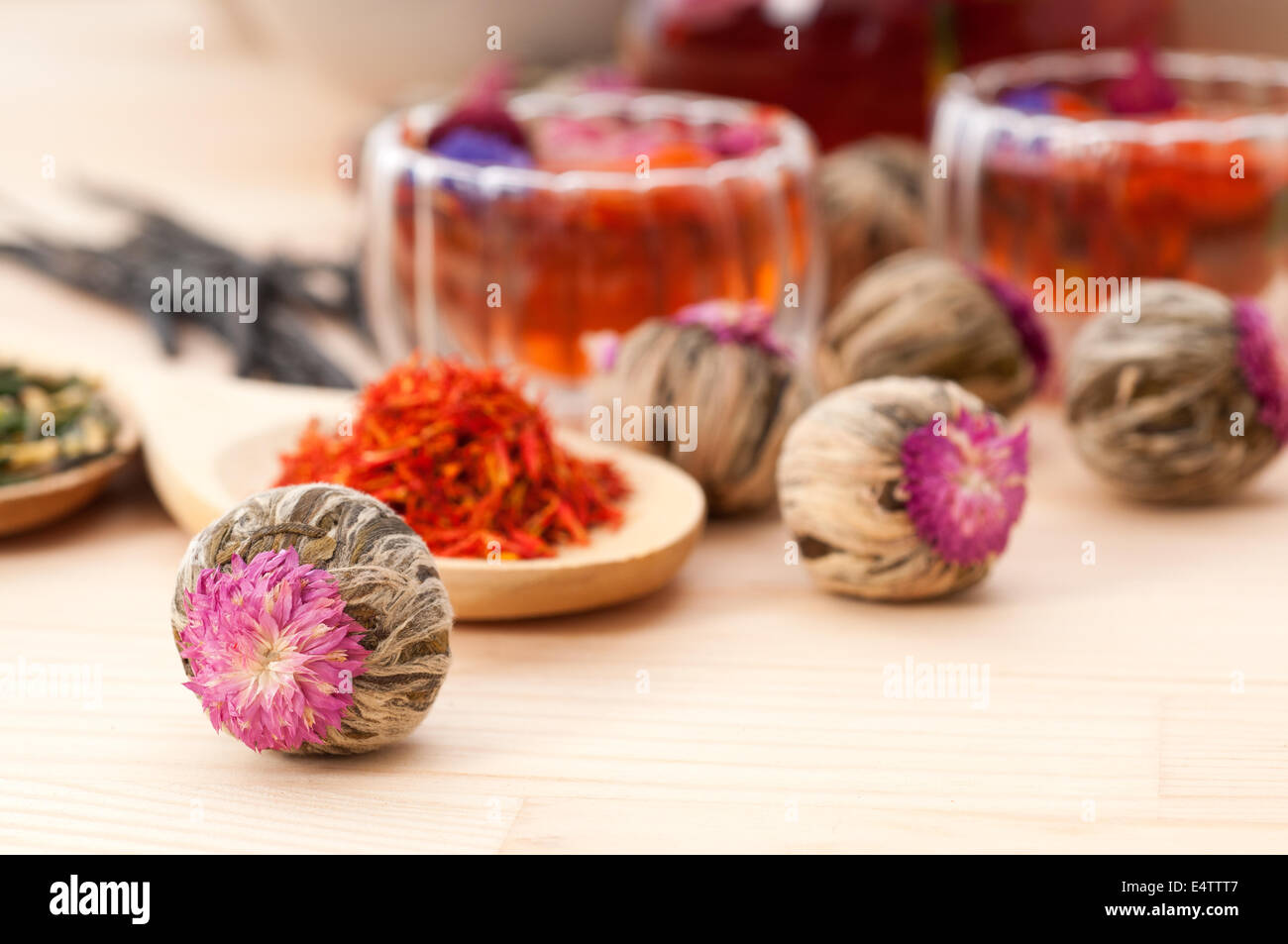 Herbal natural floral tea infusion with dry flower Stock Photo - Alamy