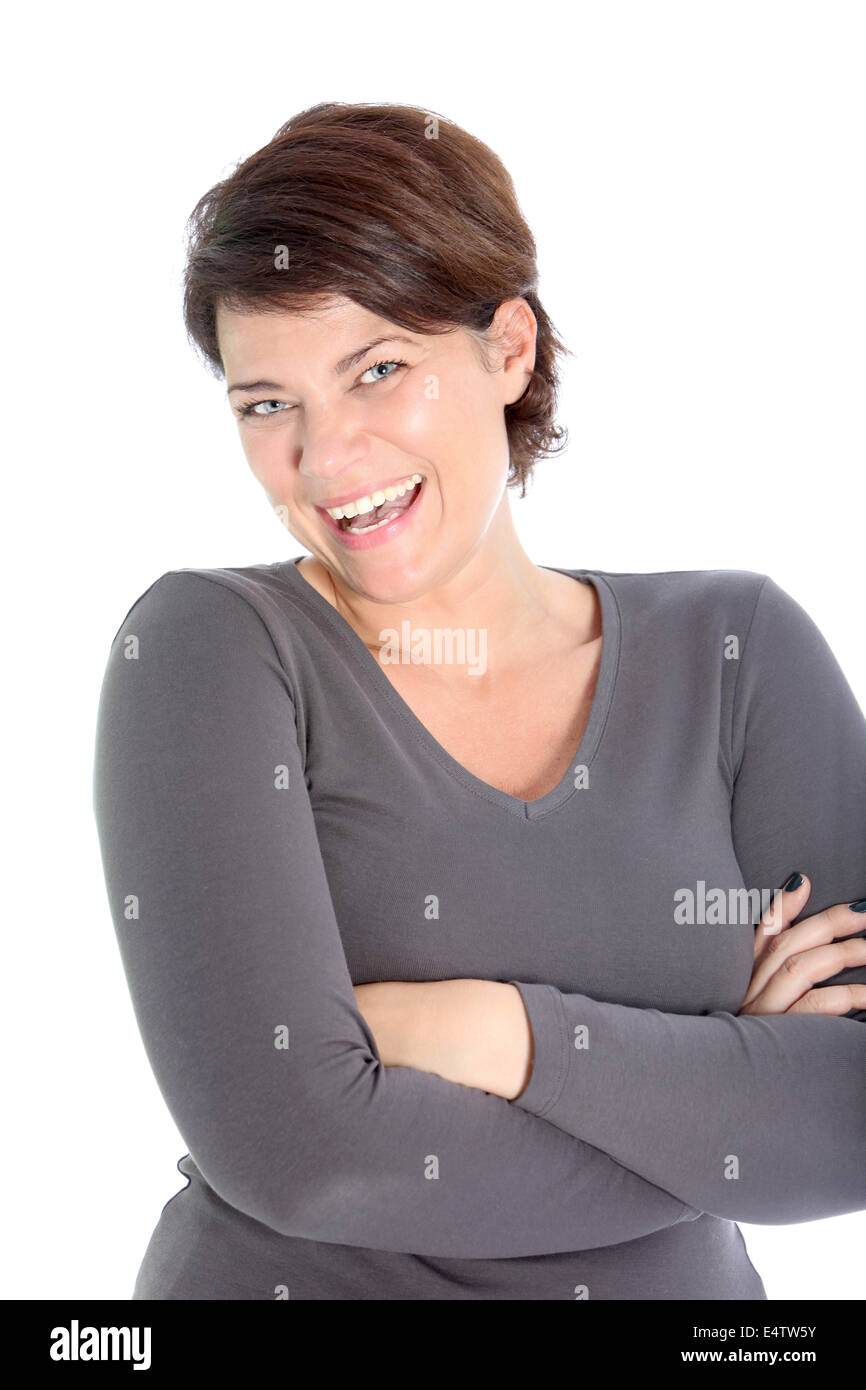 Laughing vivacious woman Stock Photo - Alamy