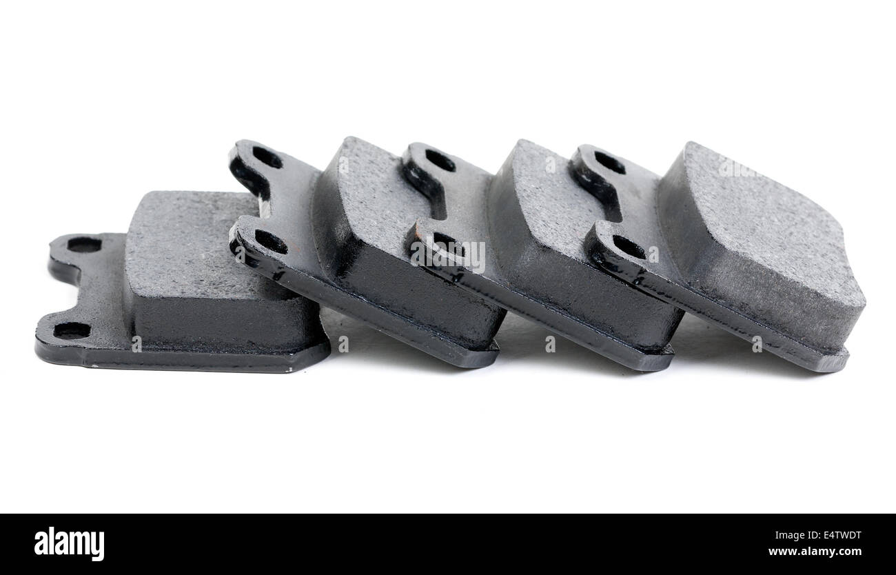 Set of brake pads, isolate on white Stock Photo - Alamy