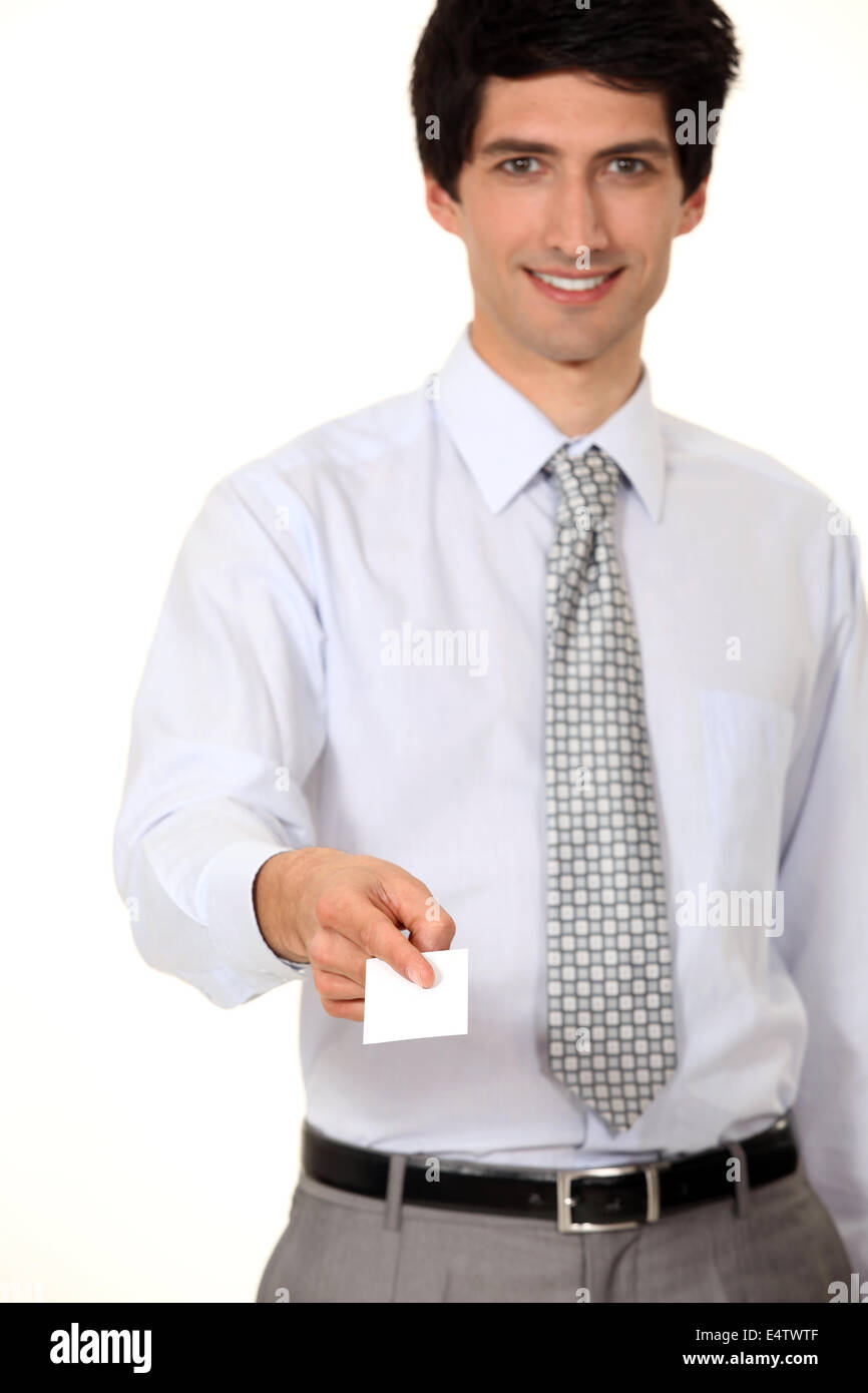 businessman giving his card Stock Photo - Alamy